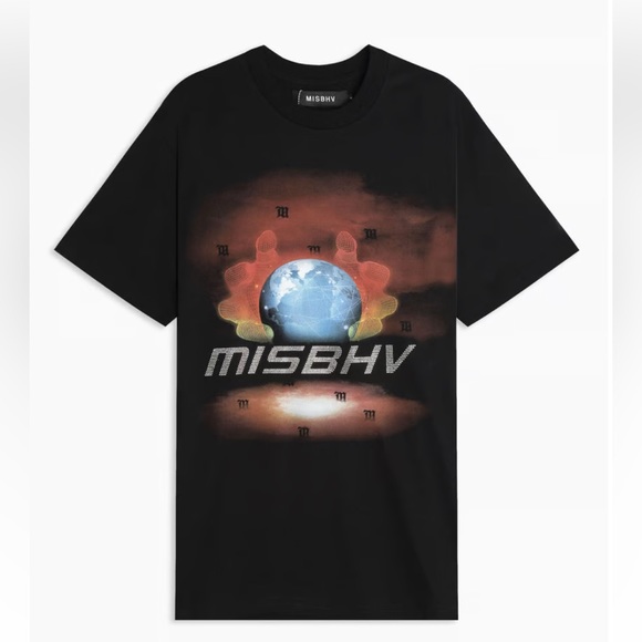 Misbhv | Shirts | Misbhv Globe Crystals Mens Shortsleeve Tshirt | Poshmark